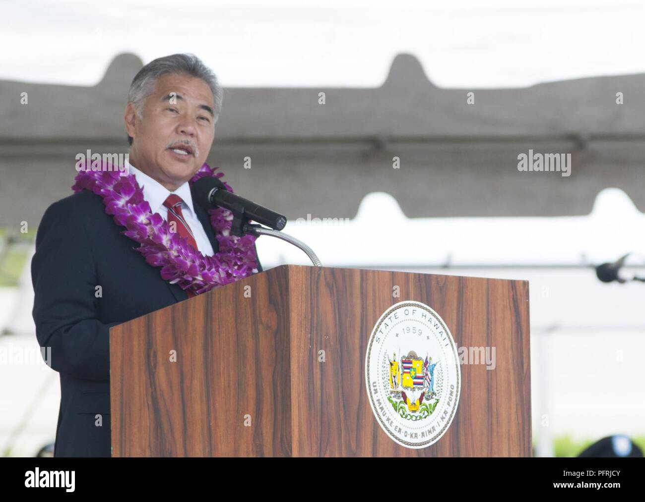 KANEOHE — Hawaii Gov. David Ige gives a speech during the 2018 Governor ...