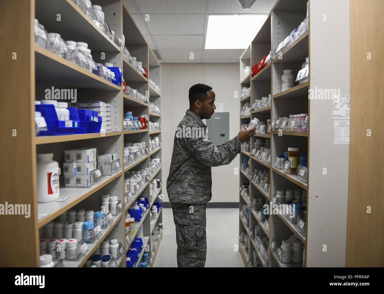 U.S. Air Force Senior Airman Joseph Jarrett, a pharmacy technician with ...