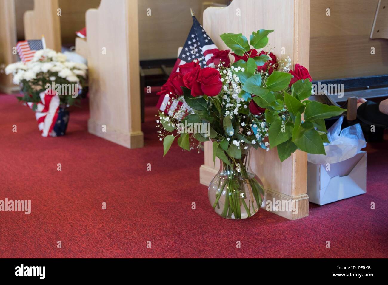 Floral Tributes, line the chapel isles to honor the memory of the ...