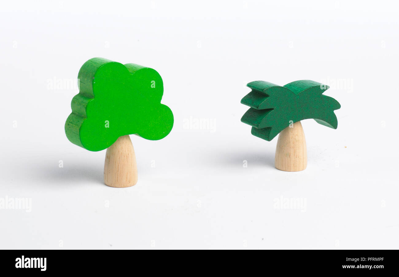 Wooden palm tree and oak tree Stock Photo - Alamy
