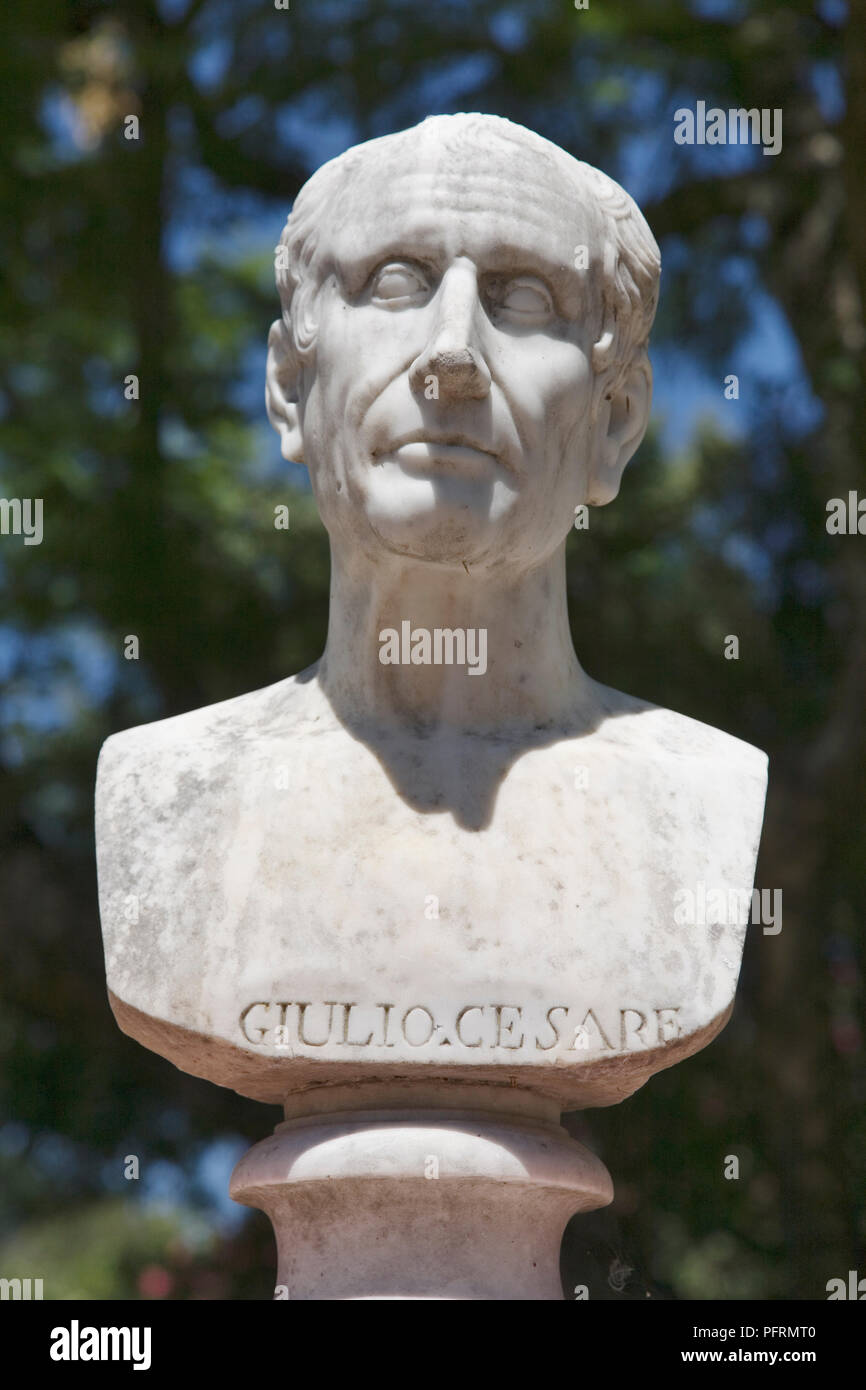 Argentina, Entre Rios, Palacio San Jose, white marble bust of Julius ...