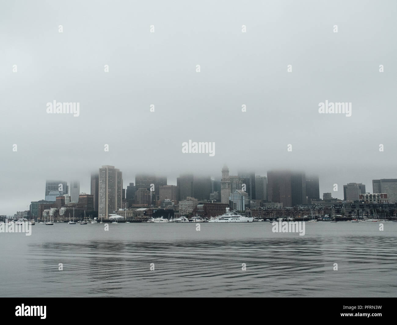 Clouds Cover the Boston Skyline Stock Photo - Alamy