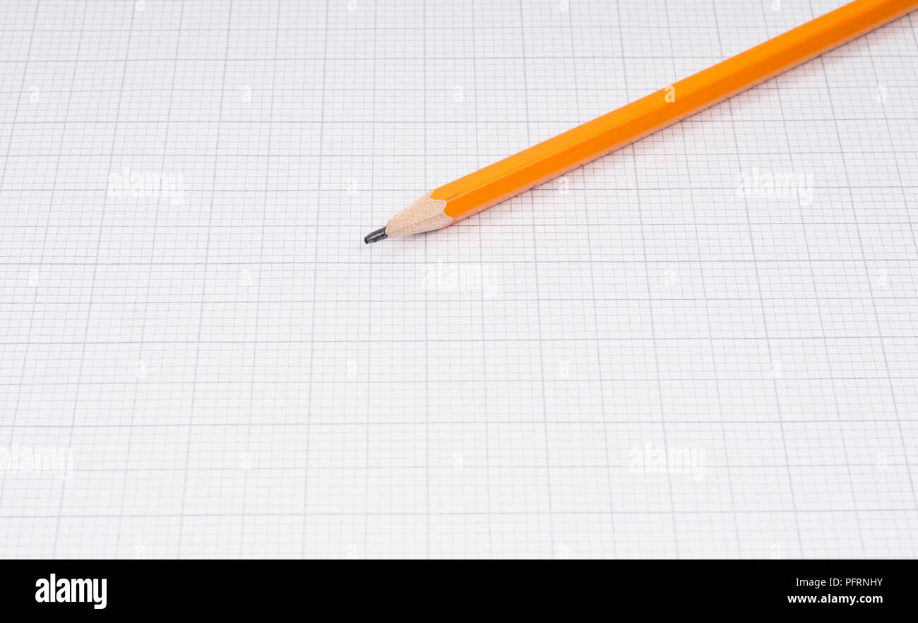 Pencil on graph paper Stock Photo - Alamy