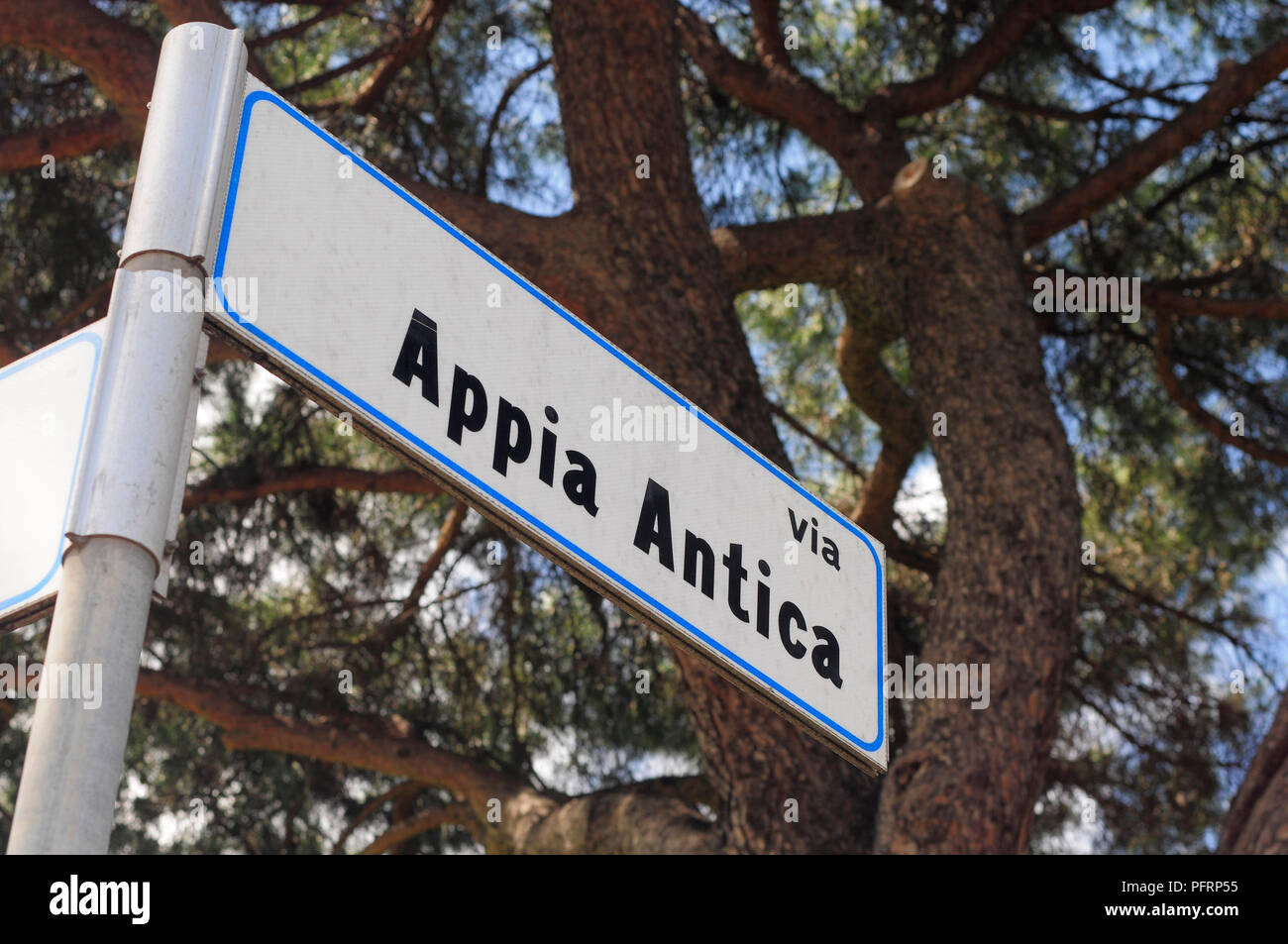 Italy, Rome, Via Appia Antica, road sign Stock Photo - Alamy