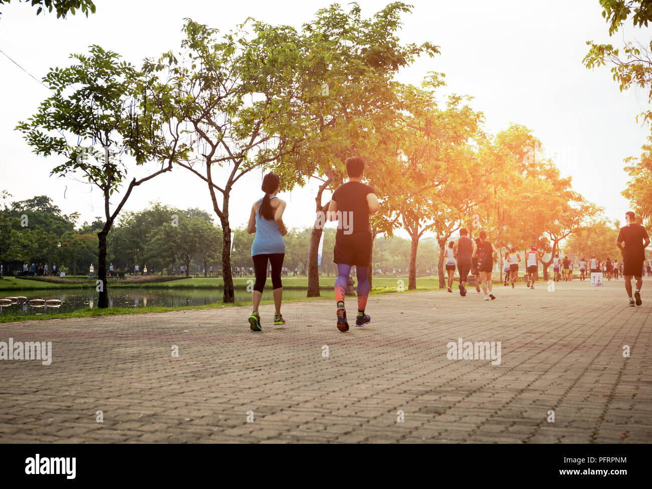 Group of people jogging hi-res stock photography and images - Alamy