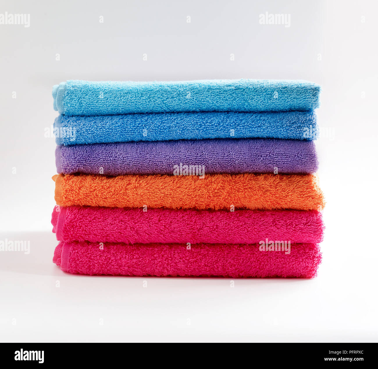 Stack of clean folded bathroom towels Stock Photo - Alamy