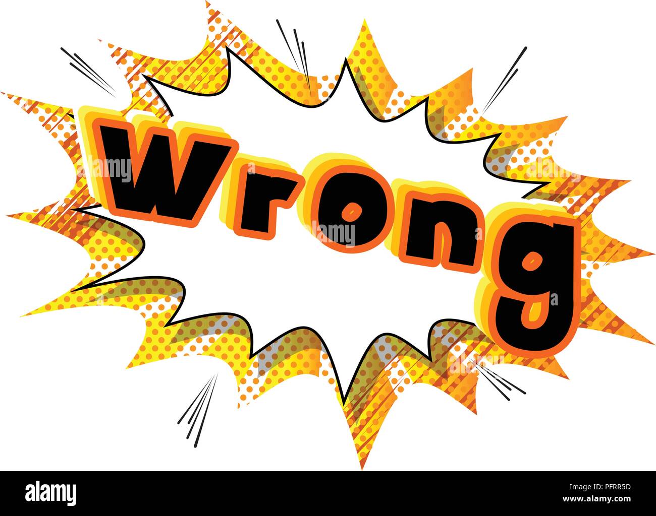 Wrong - Vector illustrated comic book style phrase Stock Vector Image ...
