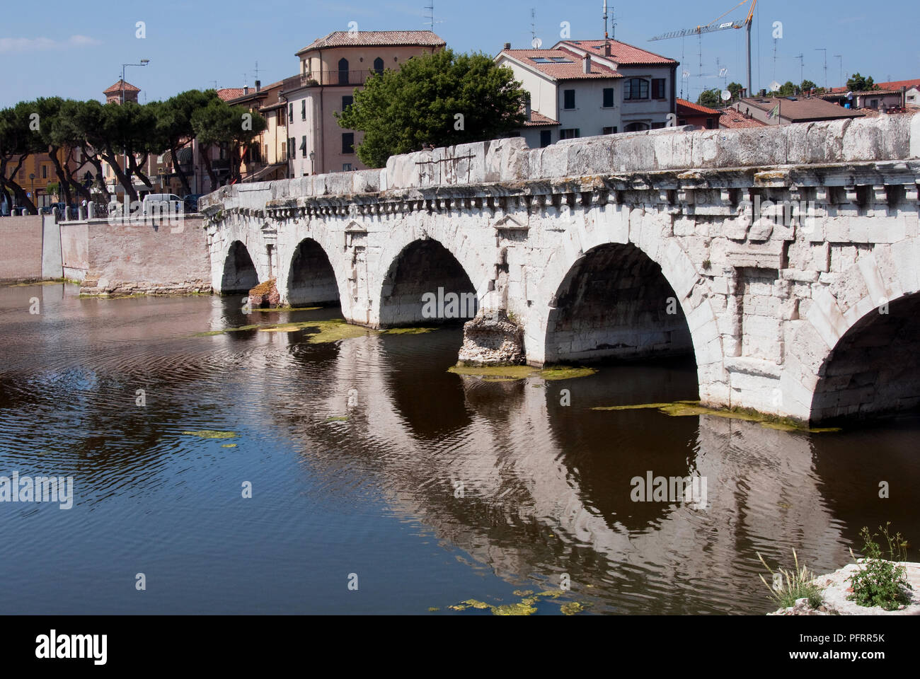 Italy, Rimini, Ponte d'Augusto (Bridge of Tiberius) Roman arch bridge ...