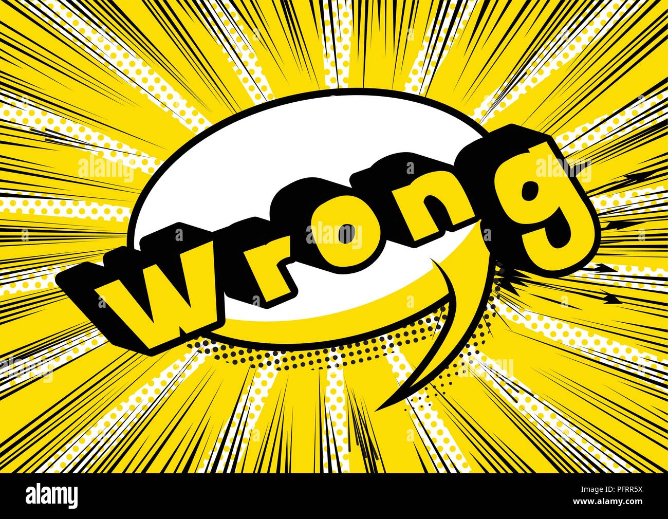Wrong - Vector illustrated comic book style phrase Stock Vector Image ...