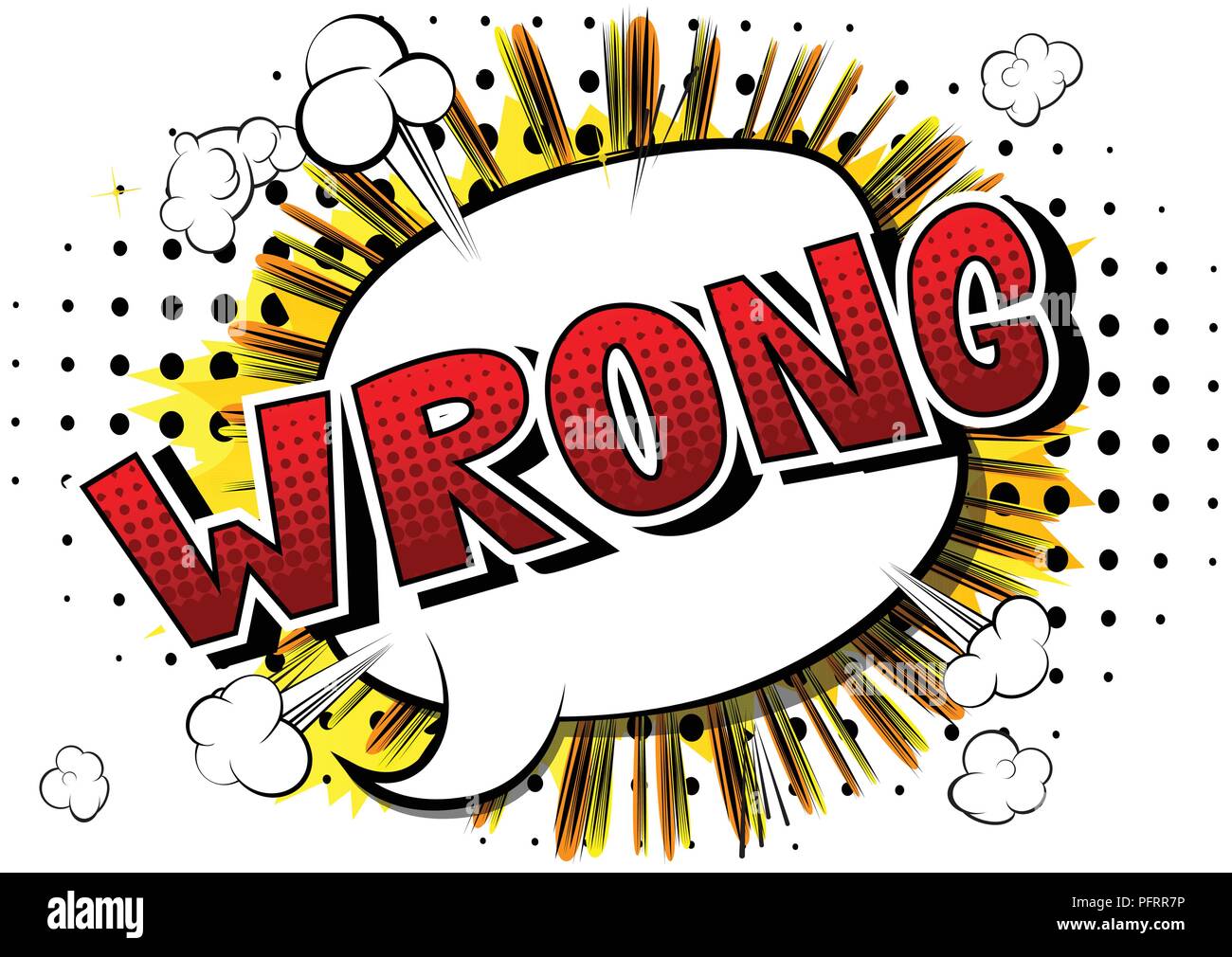 Wrong - Vector illustrated comic book style phrase Stock Vector Image ...