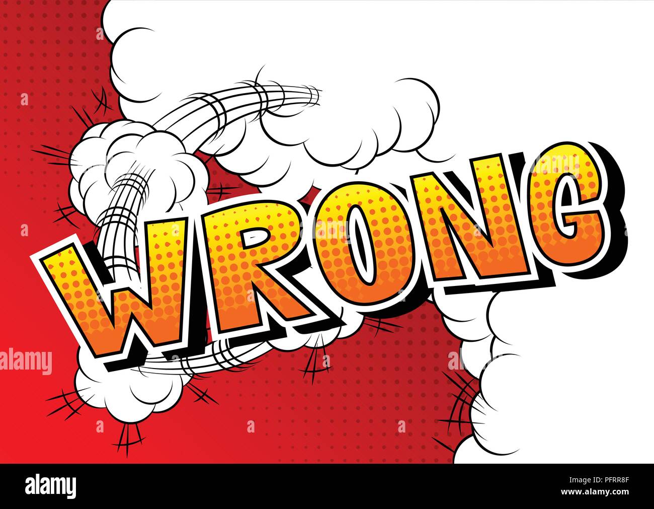 Wrong - Vector illustrated comic book style phrase Stock Vector Image ...