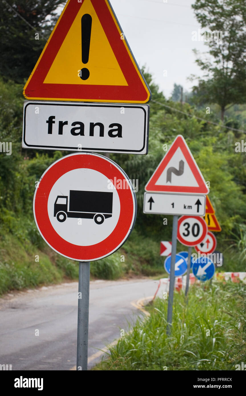 Road Signs From Italy File:Warning And Prohibitory Road Signs In