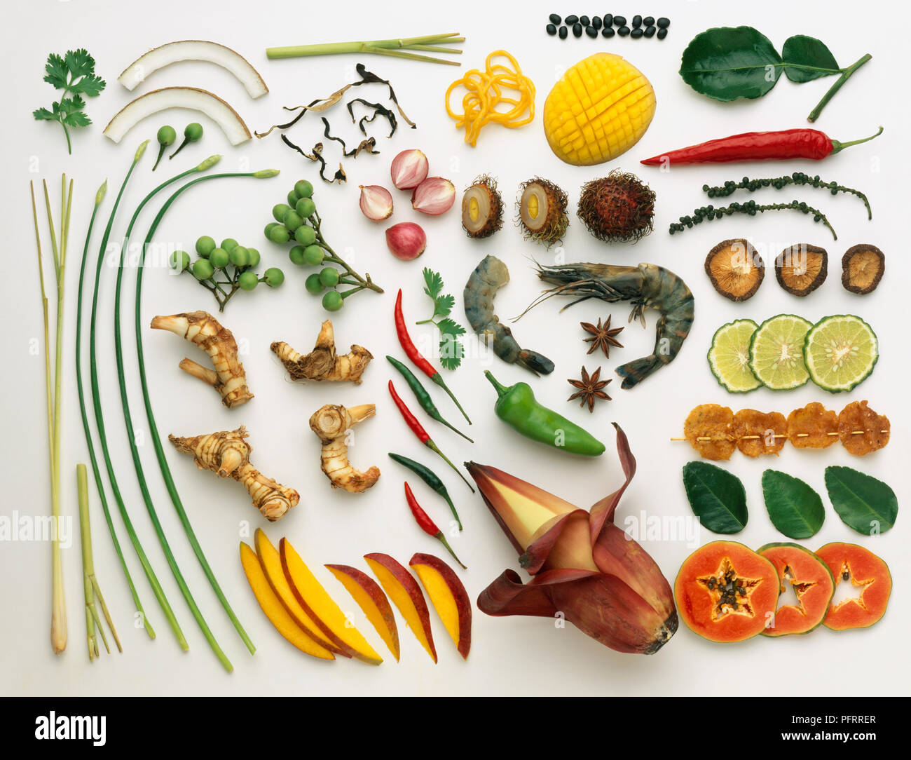 A selection of ingredients used in oriental cookery, including Chinese ...
