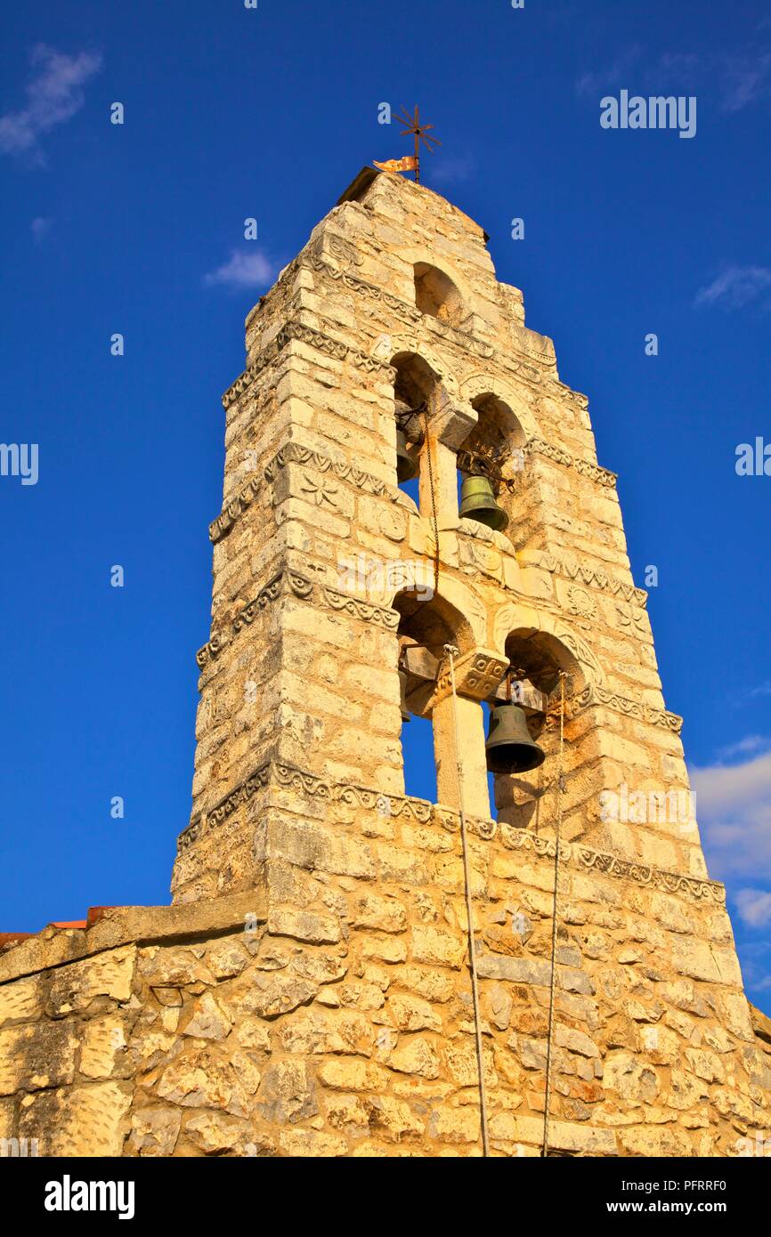 Bell Tower, Areopoli, Mani Peninsula, The Peloponnese, Greece, Southern ...