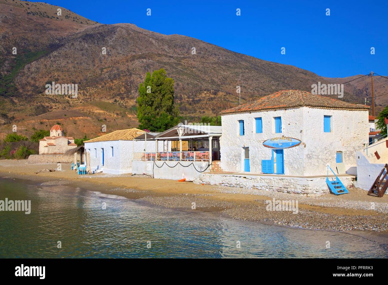Beach at Skoutari, Mani Peninsula, The Peloponnese, Greece, Southern ...