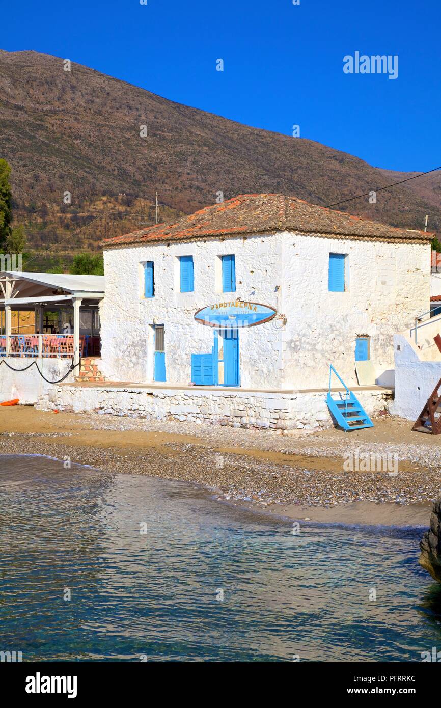 Beach at Skoutari, Mani Peninsula, The Peloponnese, Greece, Southern ...