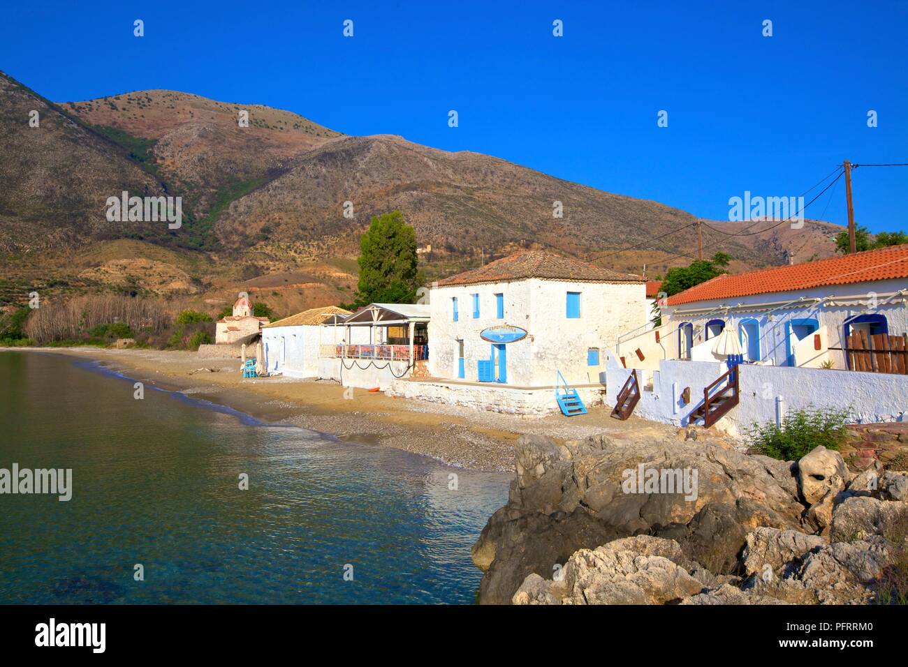 Beach at Skoutari, Mani Peninsula, The Peloponnese, Greece, Southern ...