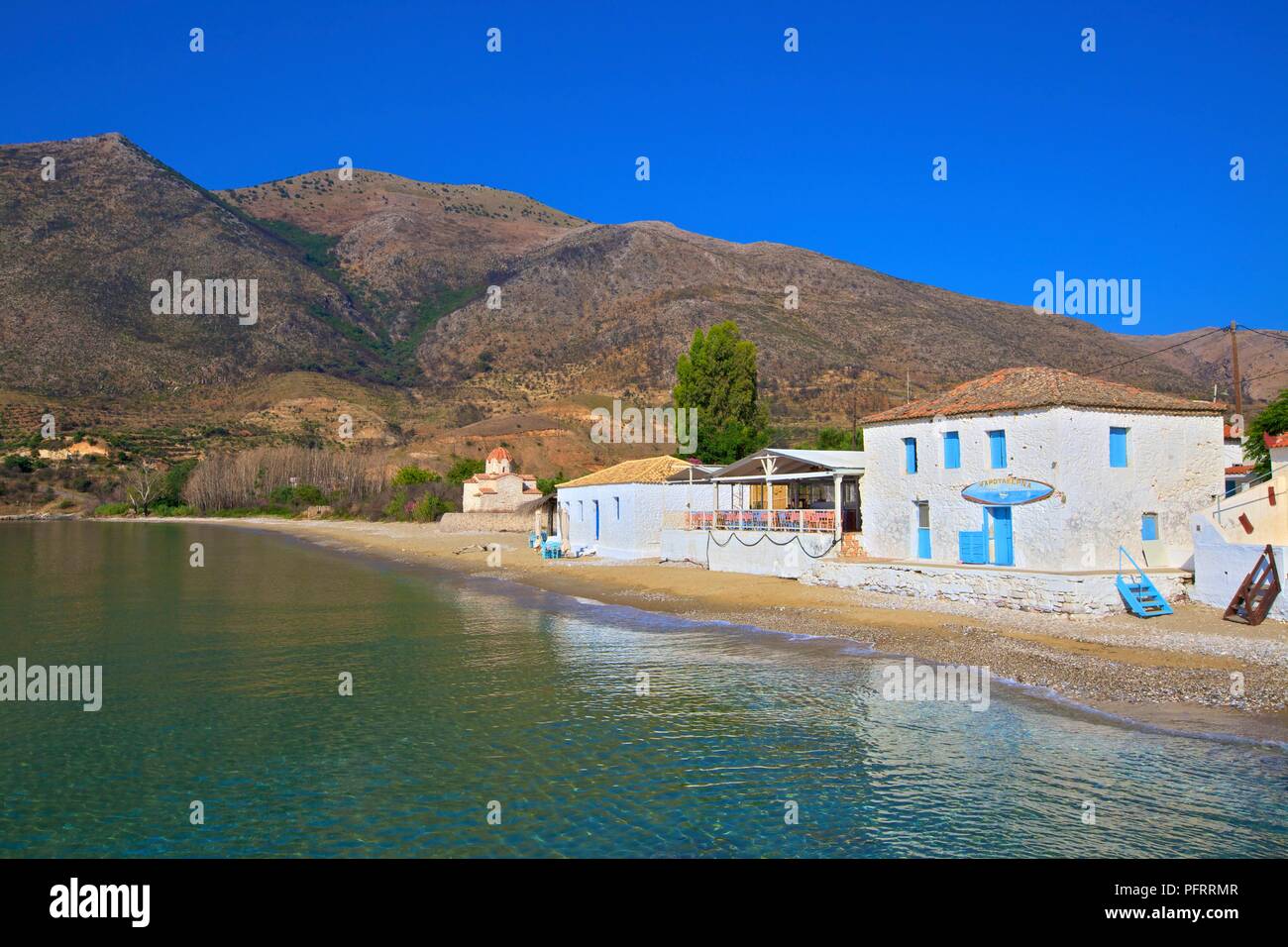 Beach at Skoutari, Mani Peninsula, The Peloponnese, Greece, Southern ...
