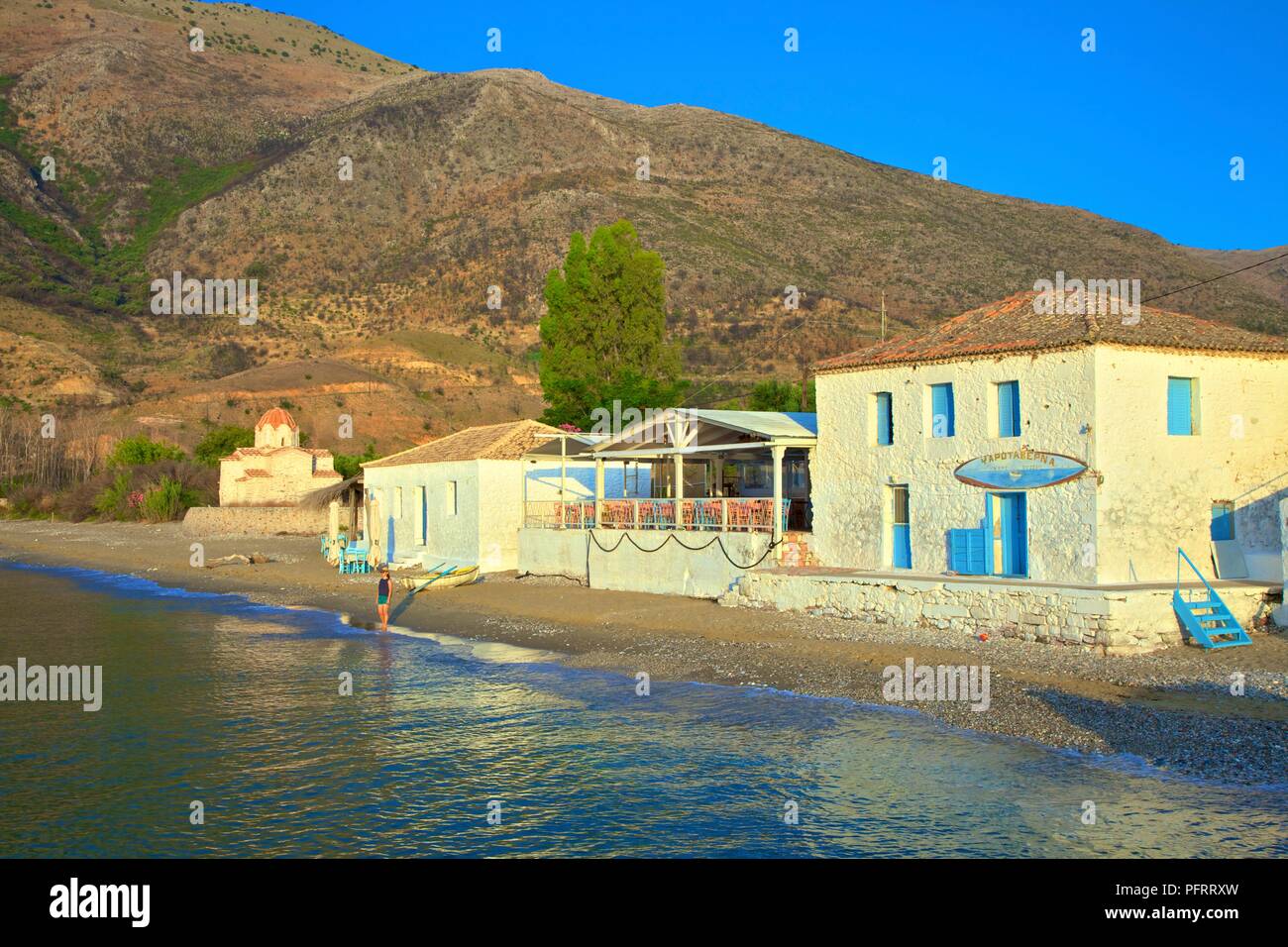 Beach at Skoutari, Mani Peninsula, The Peloponnese, Greece, Southern ...