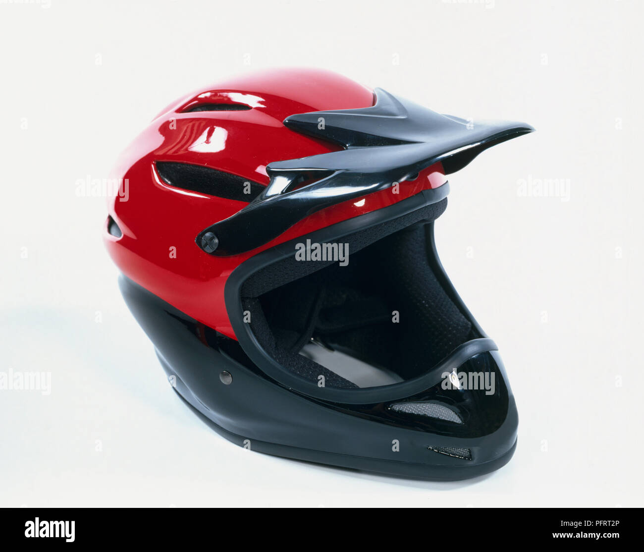 Downhill mountain bike helmet Stock Photo - Alamy