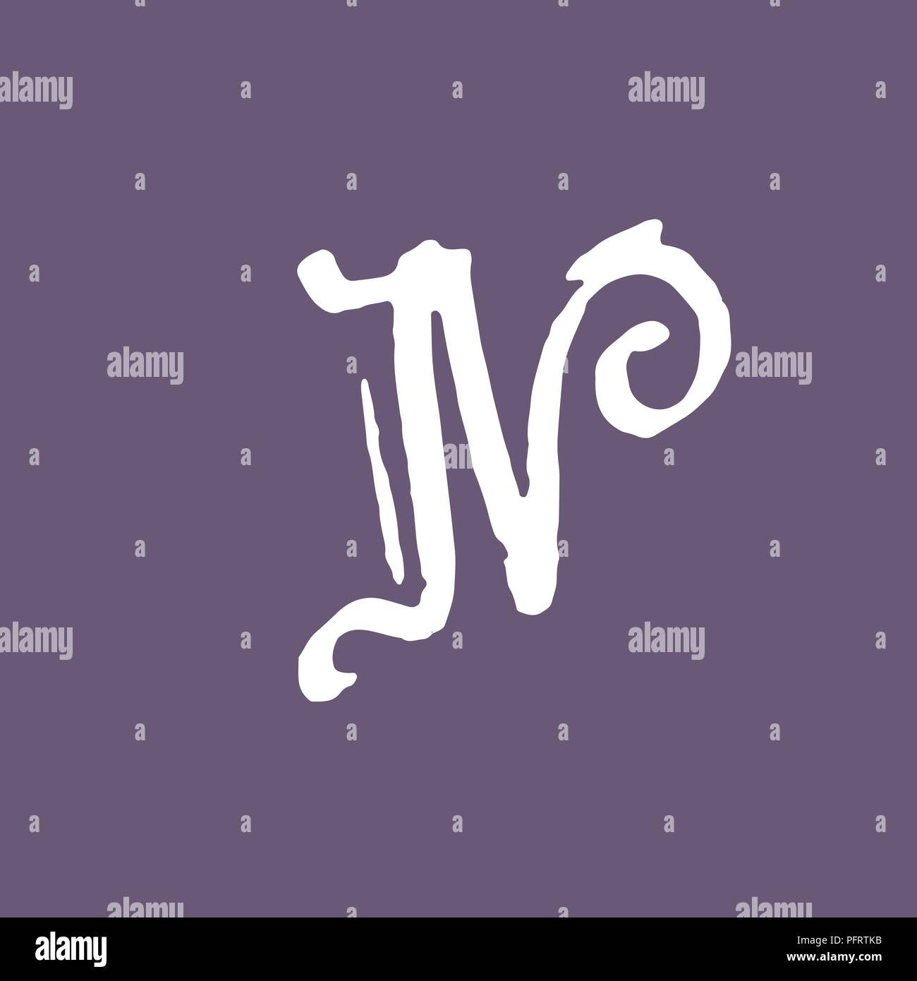 Letter N. Vintage grunge font. Gothic style letter. Vector illustration ...