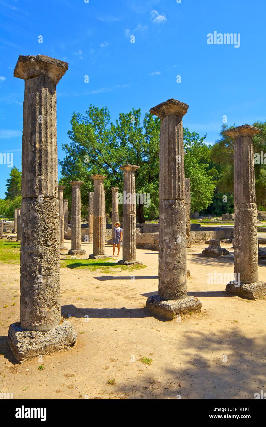 The Palaestra at Olympia, Arcadia, The Peloponnese, Greece, Southern ...