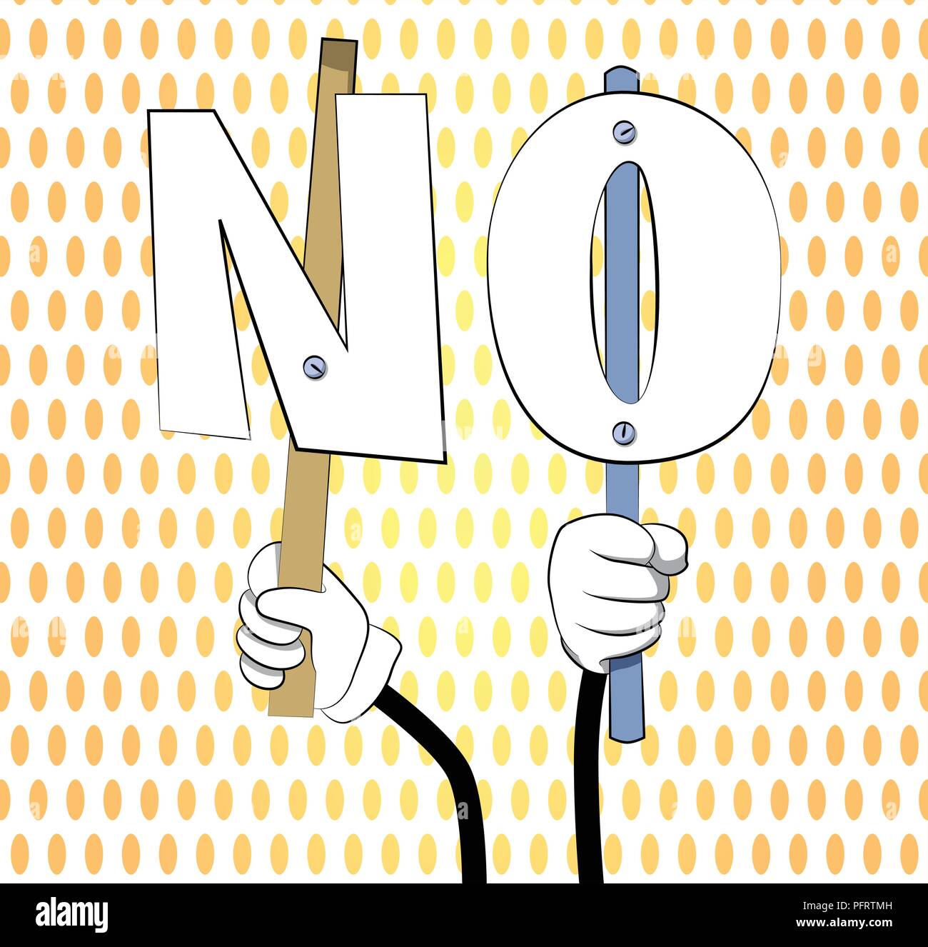 Diverse hands holding letters of the alphabet created the word No ...