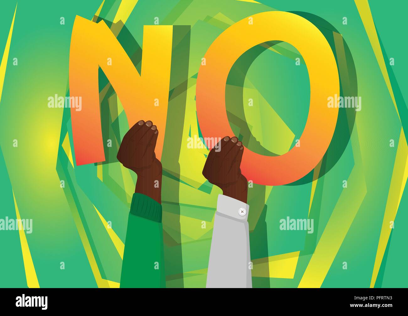 Hands sign language for no Stock Vector Images - Alamy