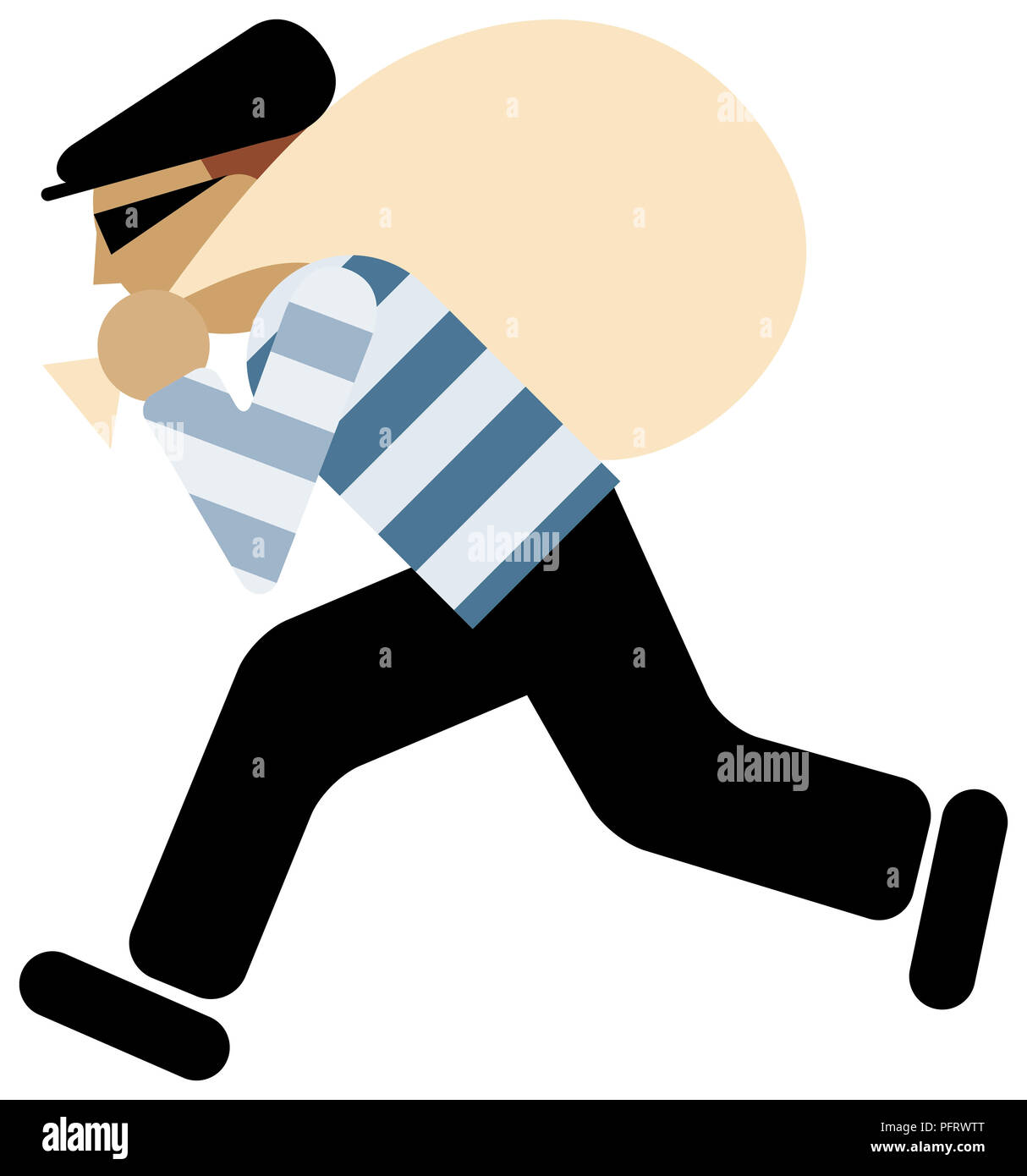 Robber escaping with his loot Stock Photo - Alamy