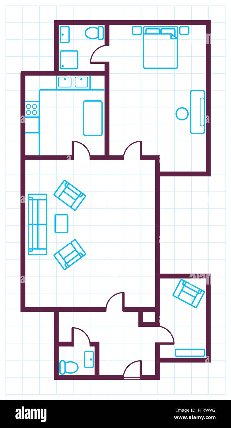 Floor plan drawing Cut Out Stock Images & Pictures - Alamy