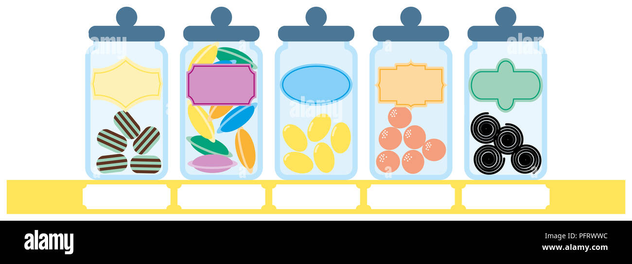 Sweets jar label hi-res stock photography and images - Alamy