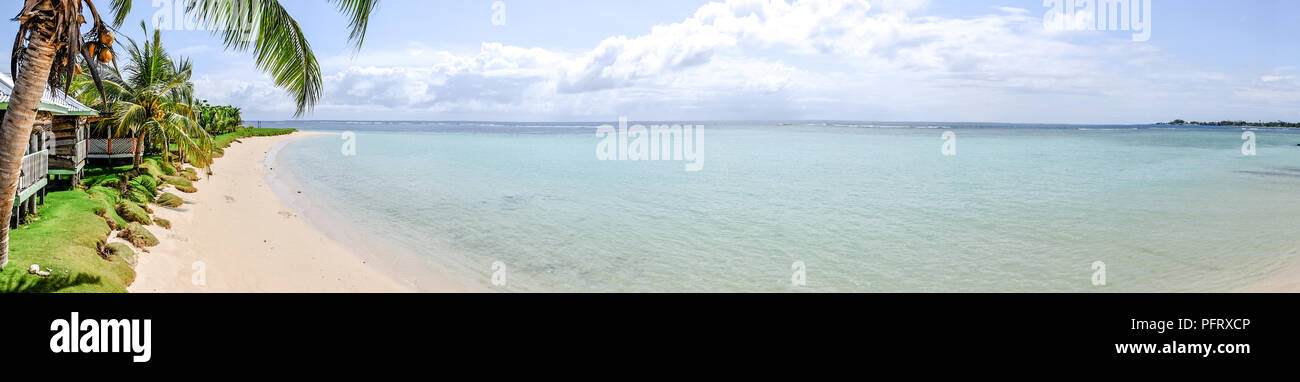 Panorama over Manase Beach, Savai'i Island, Western Samoa, South ...
