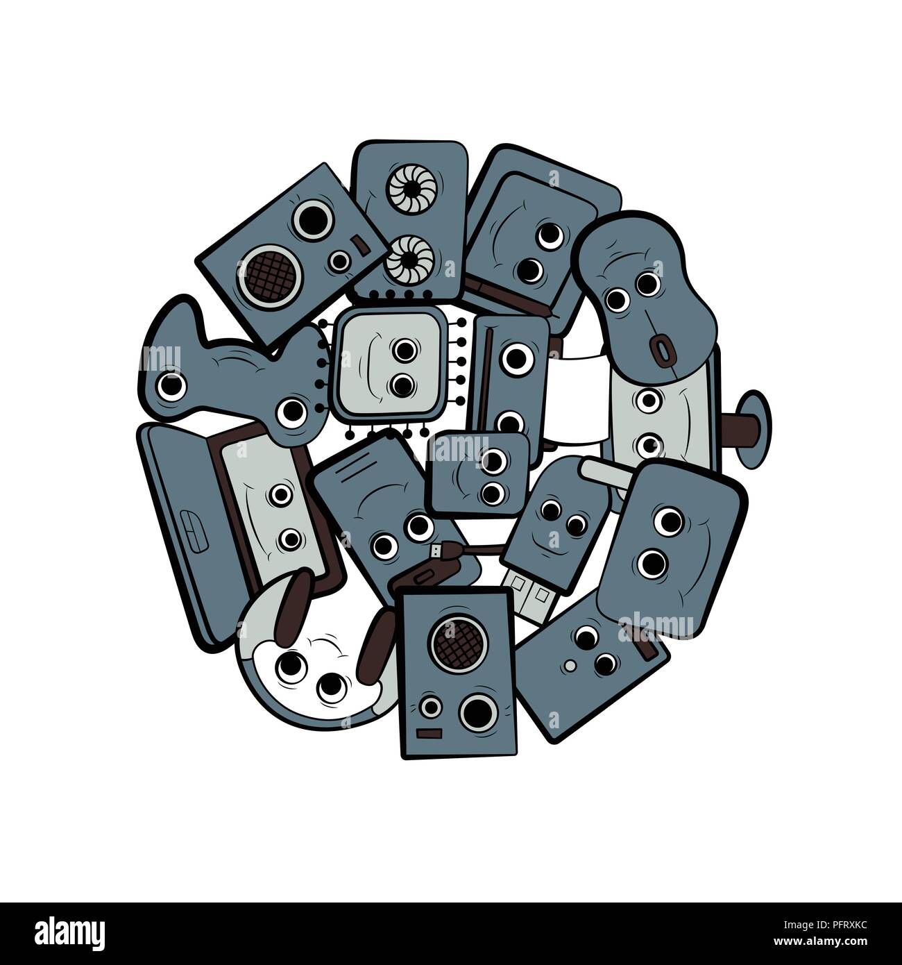 Cartoon Screen Computer Display Equipment High Resolution Stock ...