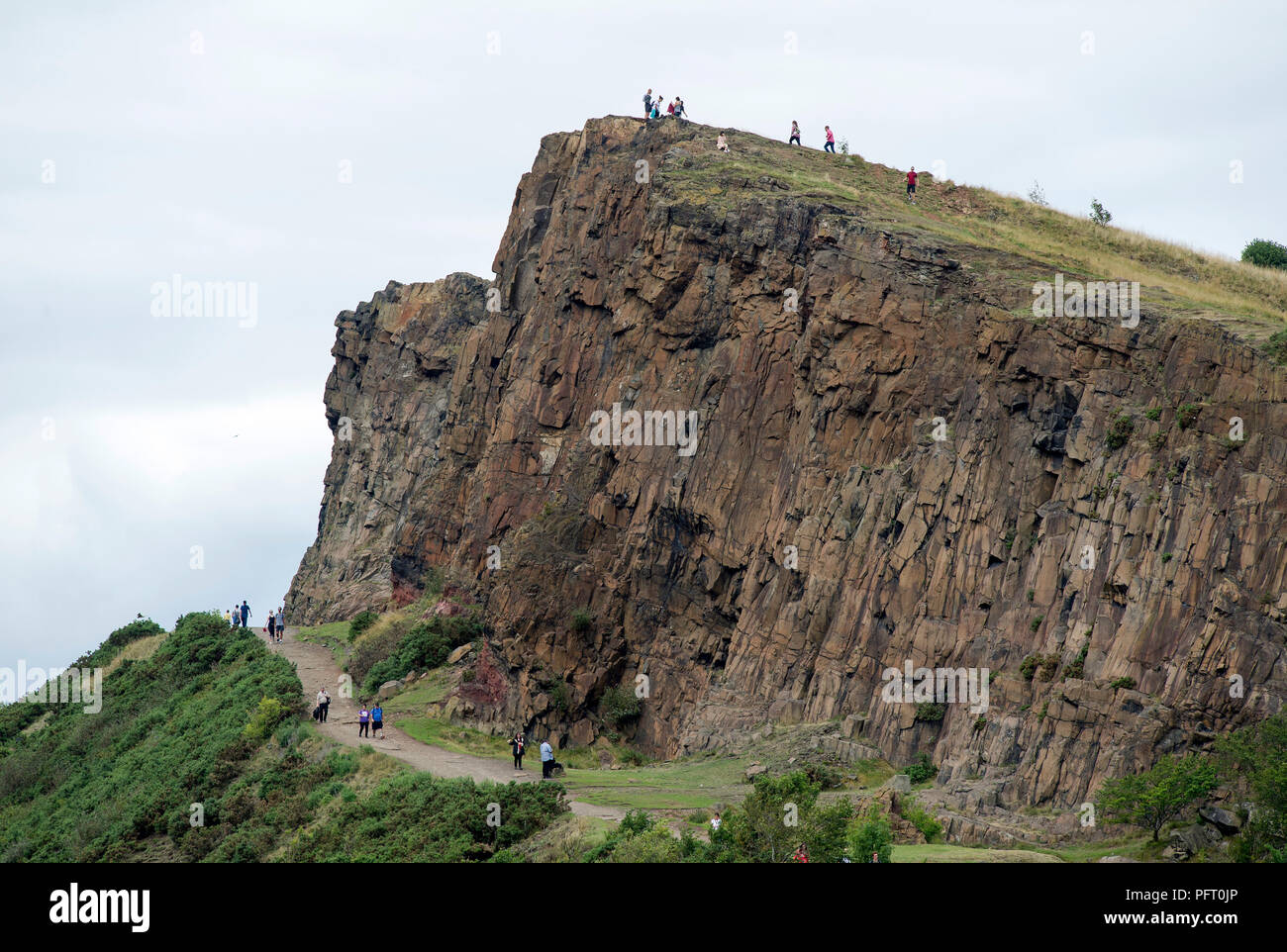 A view of the Arthur's Seat and the Radical road in Holyrood Park ...