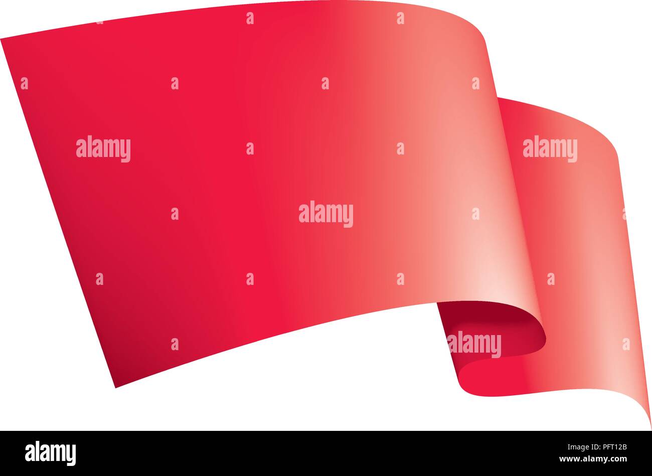 Waving the red flag on a white background Stock Vector Image & Art - Alamy