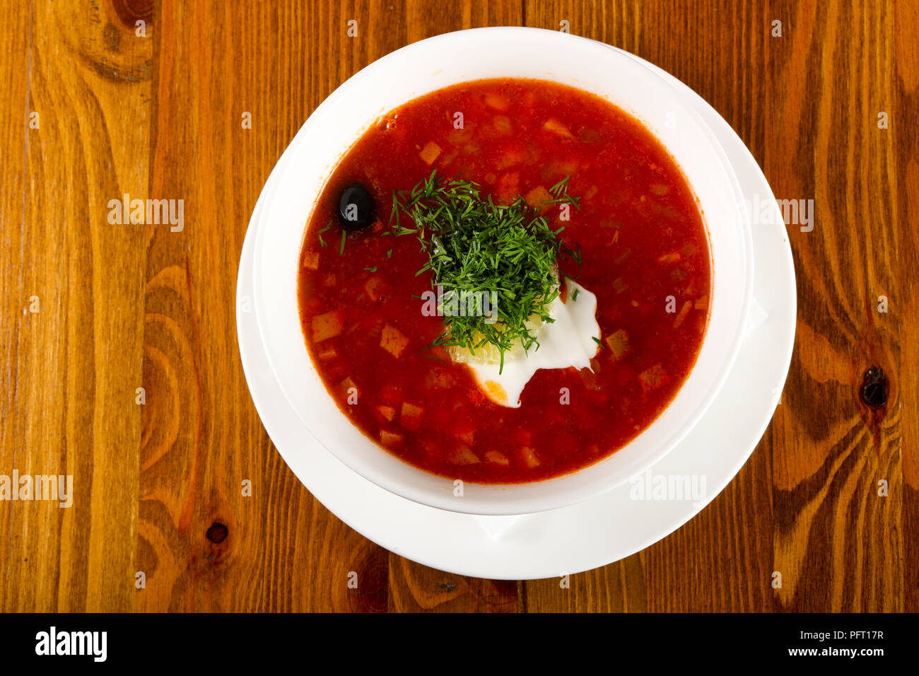 Solyanka soup with cream Stock Photo - Alamy