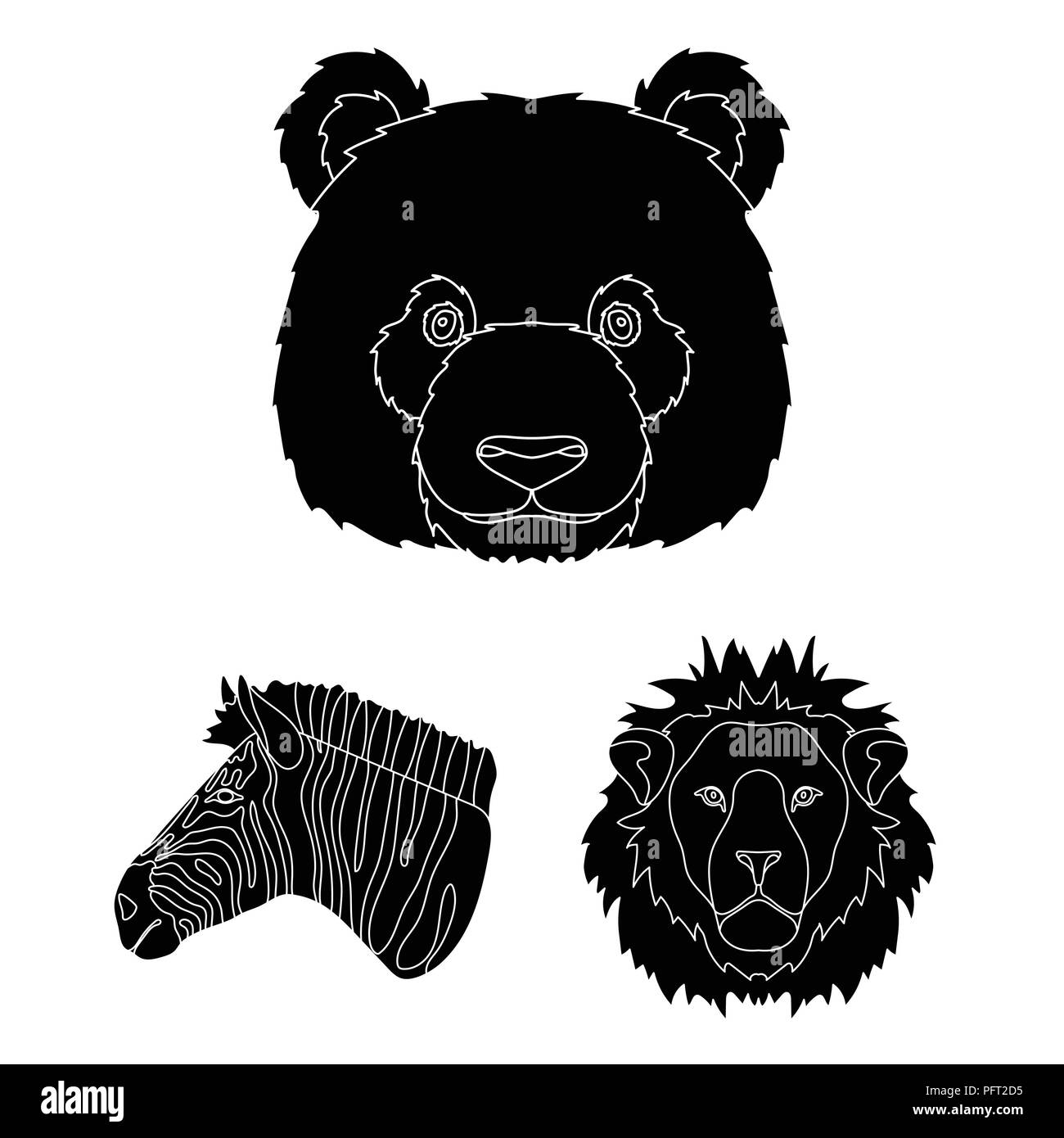 Wild animal black icons in set collection for design. Mammal and bird ...