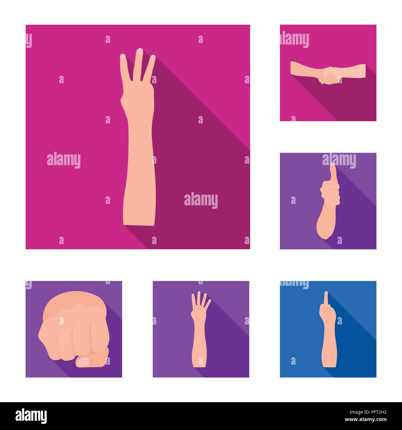 Gestures and their meaning flat icons in set collection for design ...