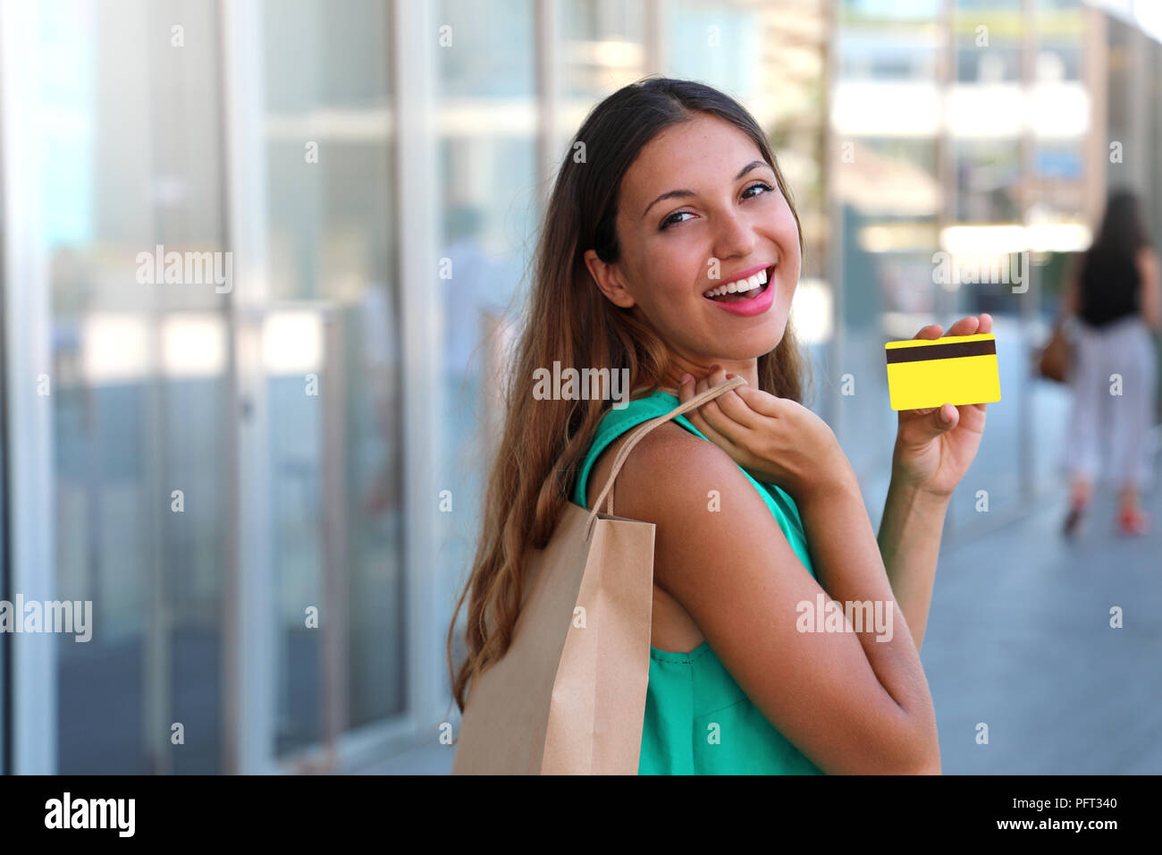 Female shopper credit card hi-res stock photography and images - Alamy
