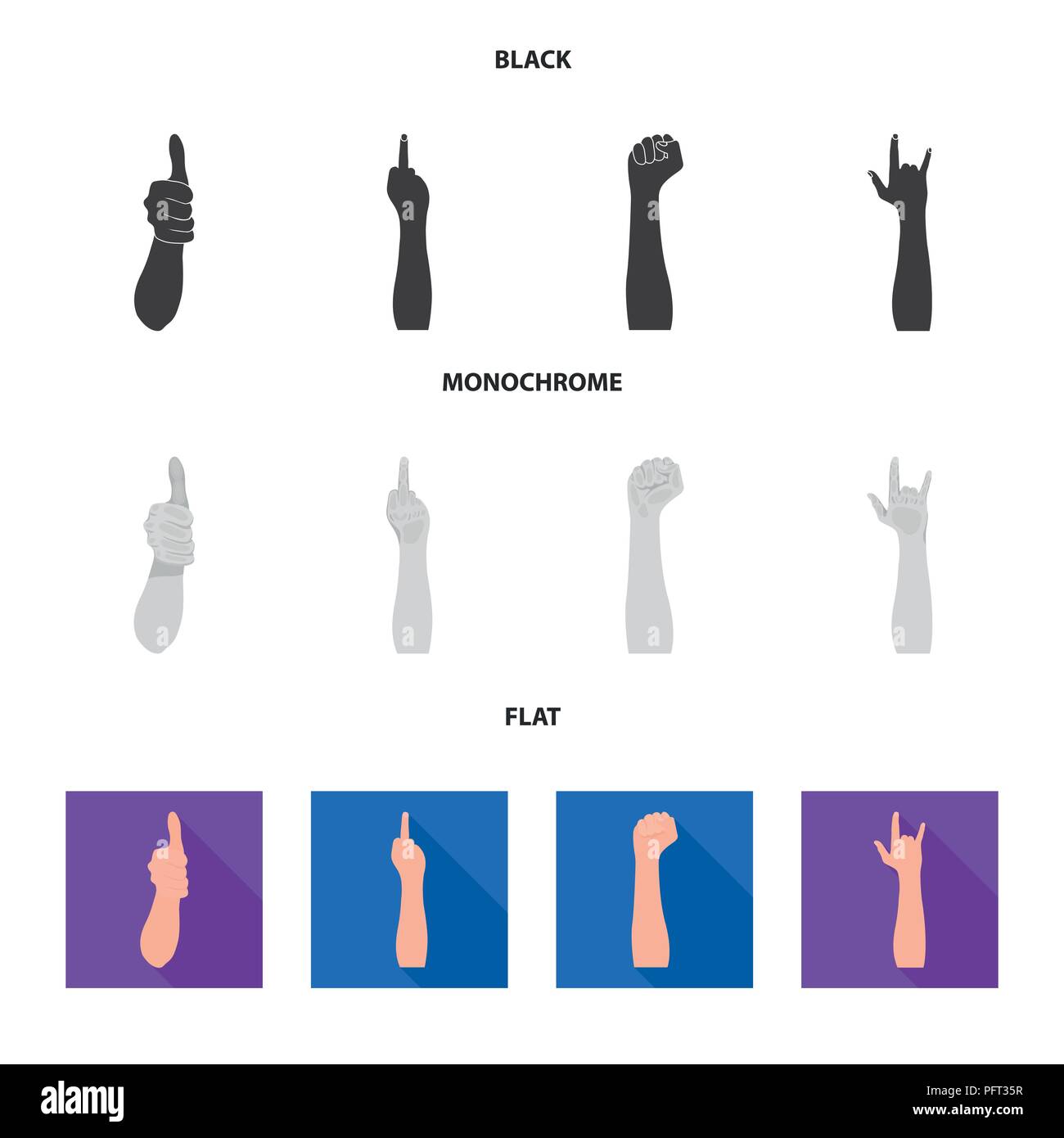 Sign Language black, flat, monochrome icons in set collection for ...