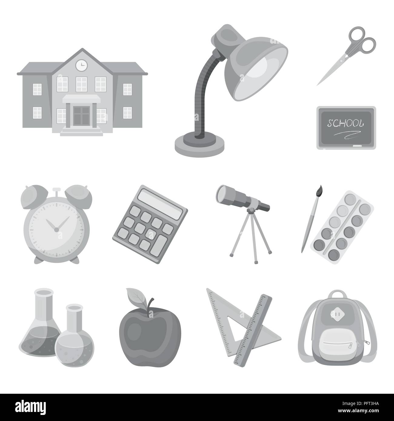 School and education monochrome icons in set collection for design ...