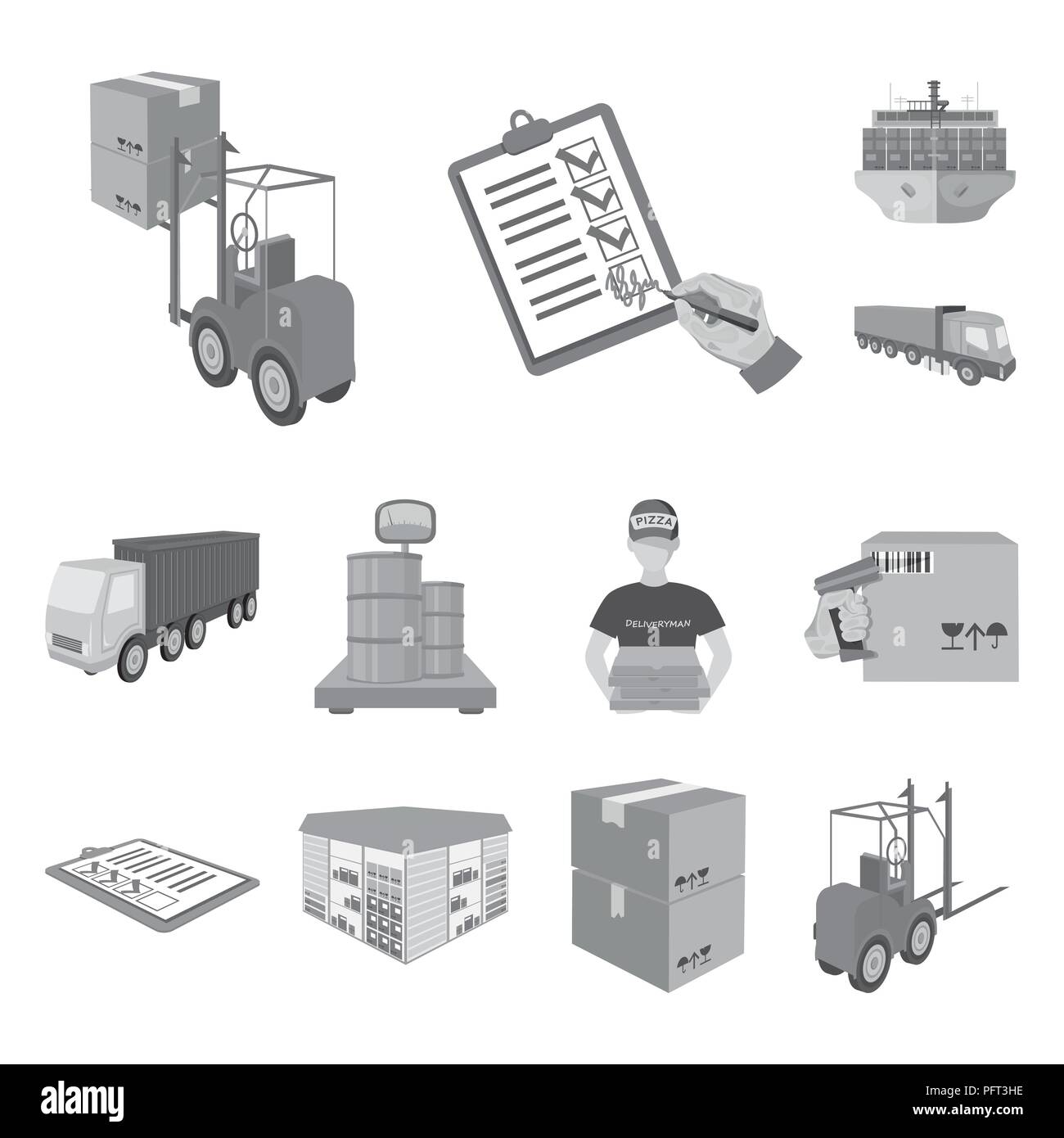 Logistics and delivery monochrome icons in set collection for design ...