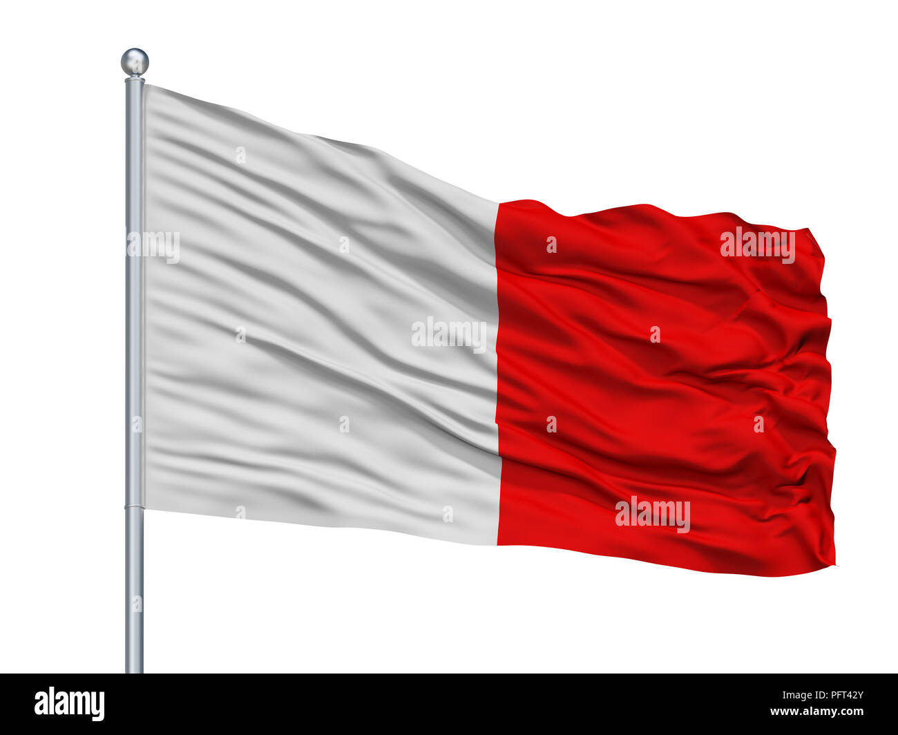 Bari City Flag On Flagpole, Italy, Isolated On White Background Stock ...