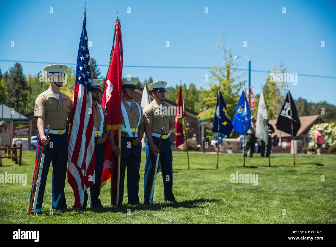 A Marine Corps Color Guard from Marine Corps Logistics Base Barstow ...
