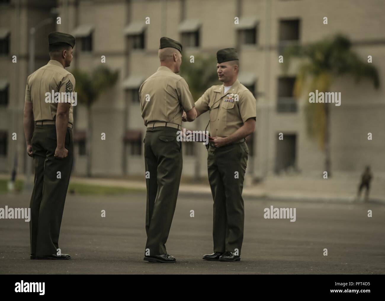 U.S. Marine Lt. Col. James R. Stover, the off-going commanding officer ...