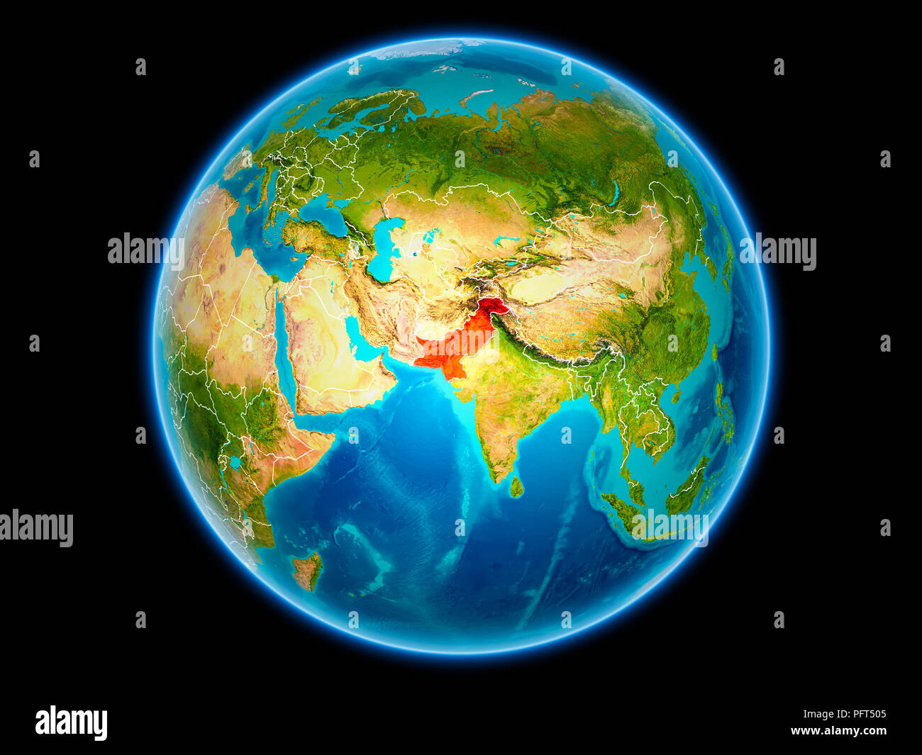 Highlighted satellite image of pakistan hi-res stock photography and ...