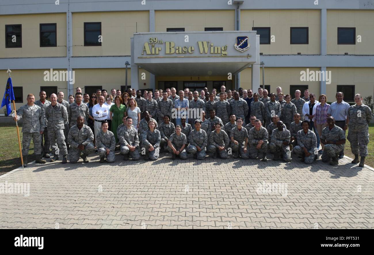 Members of the 39th Air Base Wing wing staff agencies pose for a photo at Incirlik Air Base ...