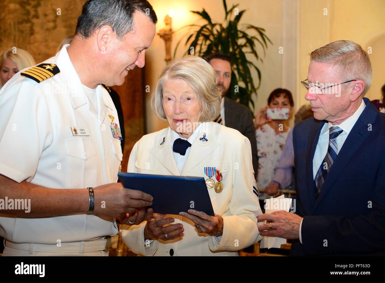 LOS ANGELES (May 21, 2018) Capt. Gregory Hicks, left, acting chief of ...