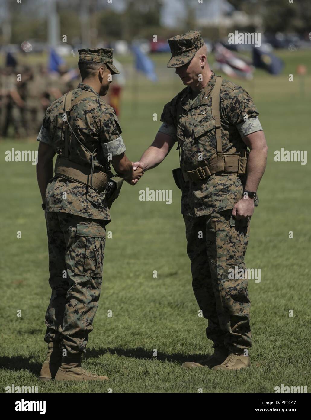 U.S. Marine Lt. Col. William P. Brown, off-going commanding officer ...