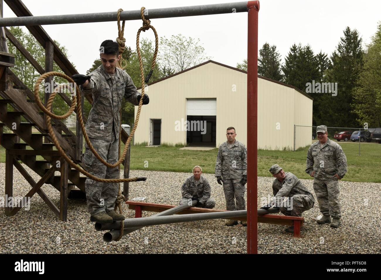 U.S. Air Force Staff Sgt. Kalib Stuart, a security forces specialist ...